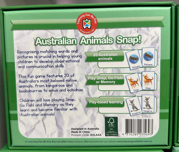 Australian Animals Snap Game - Warrnambool Toys and Baby
