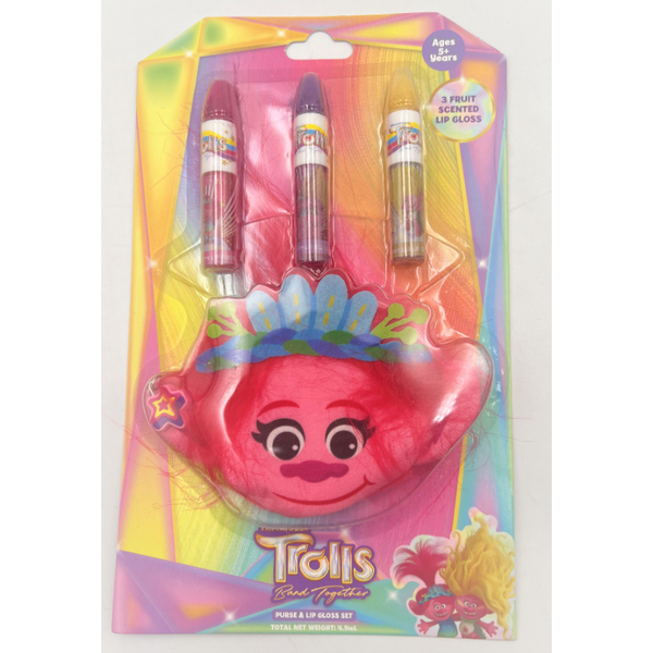 Trolls 3 Fruit Scented Lipgloss and Purse Set - Warrnambool Toys and Baby