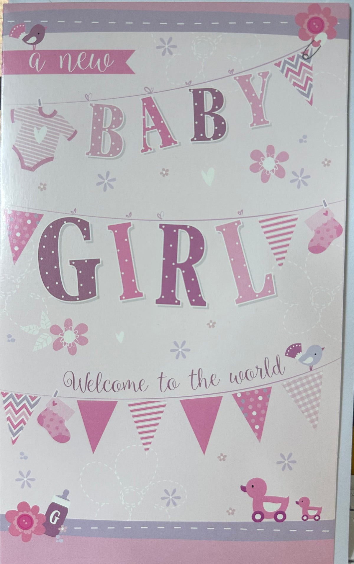 Card Baby Girl - Welcome To The World Banner - Warrnambool Toys and Baby