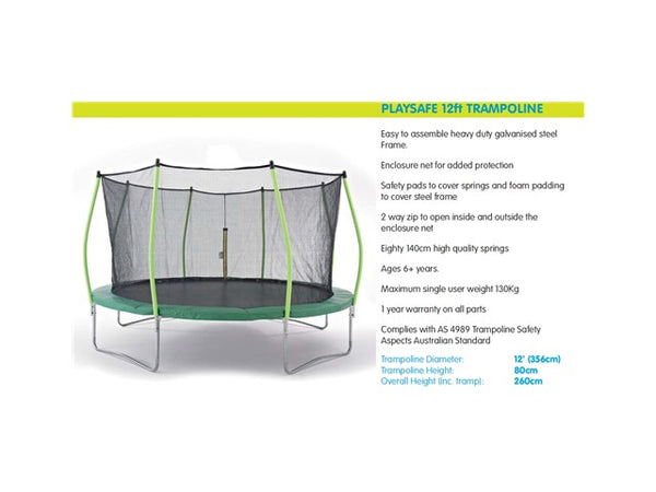 Playsafe Trampoline Combo 12ft ( 2 boxes ) - Warrnambool Toys and Baby